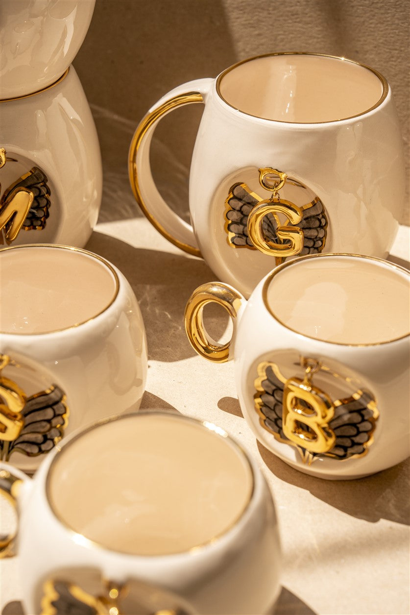 Customized pottery Letter Mugs & Coffee Cups | Letter coffee mug
